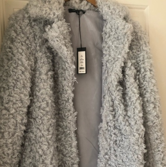 Romeo & Juliet Couture | Jackets & Coats | Romeo Juliet Fuzzy Faux Fur Coat In Grey | Poshmark
